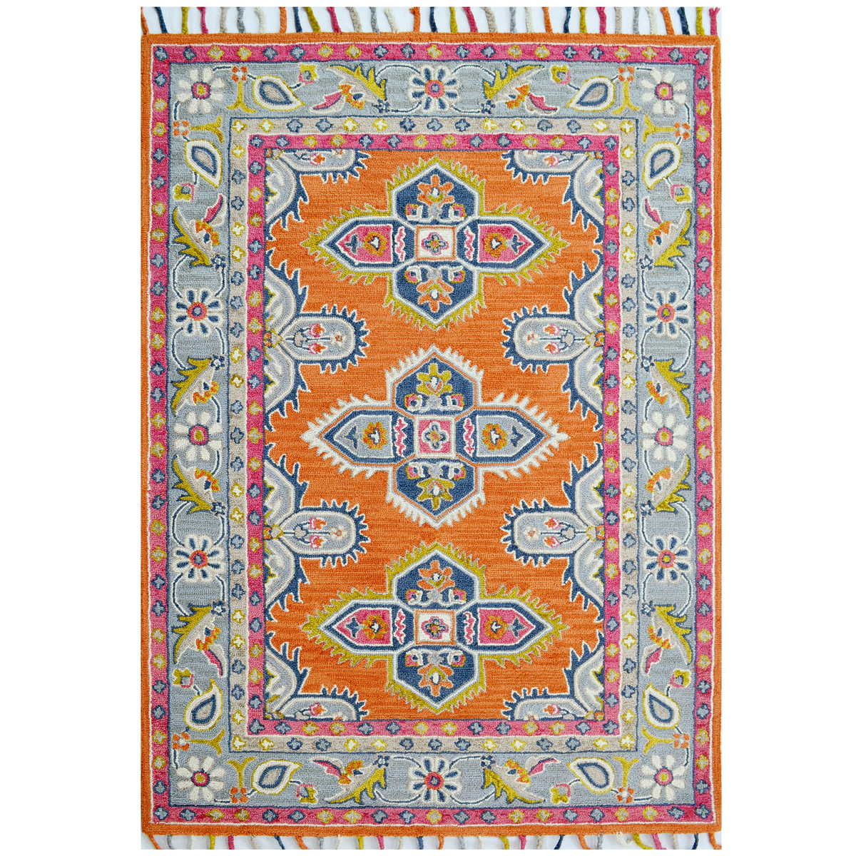 Handmade Lyon Wool Rug-6304-Orange - Rug Club
