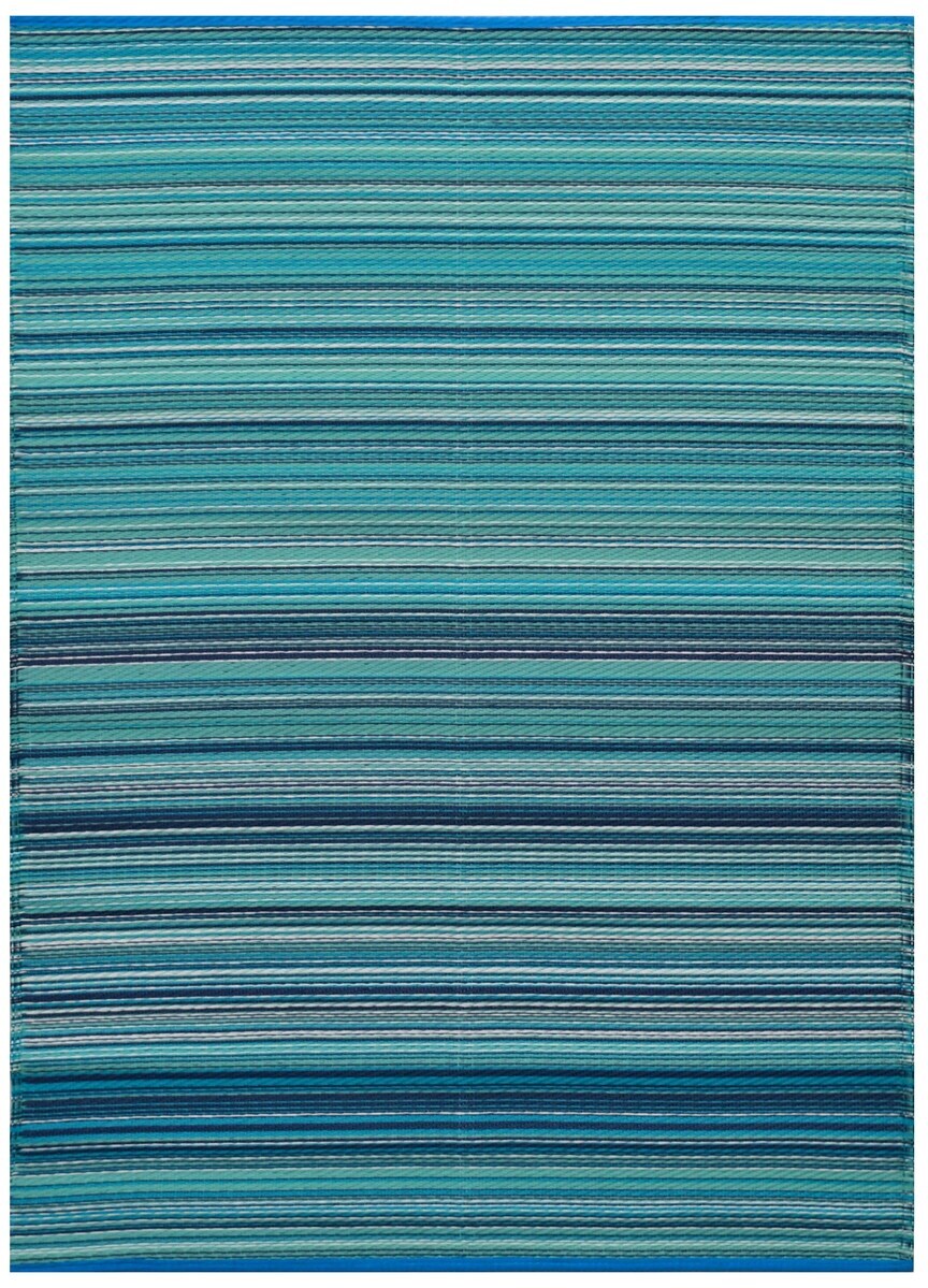Alfresco Reversible Outdoor Mat - Rondo - Blue - Rug Club